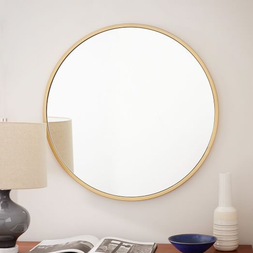 Metal Framed Round Wall Mirror | west elm