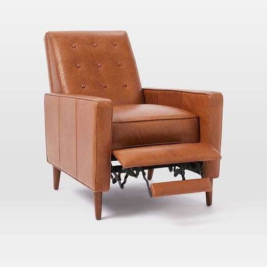 Rhys Mid-Century Leather Recliner | west elm