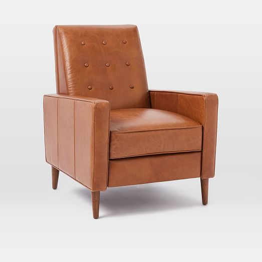 Rhys Mid-Century Leather Recliner | west elm