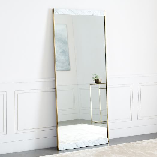 Marble + Brass Floor Mirror | west elm