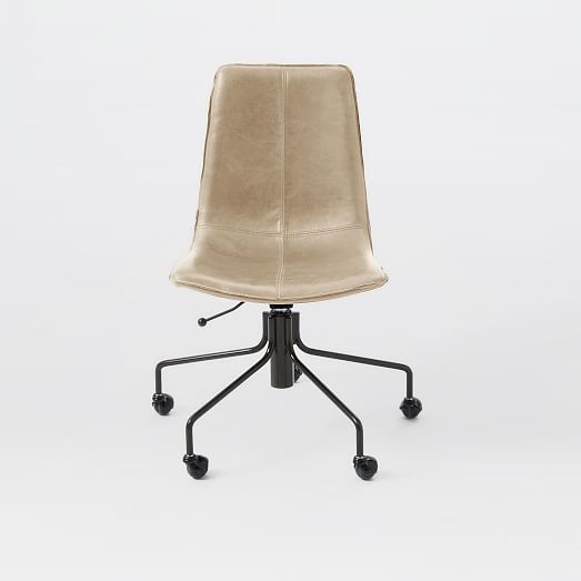 Slope Leather Swivel Office Chair | west elm