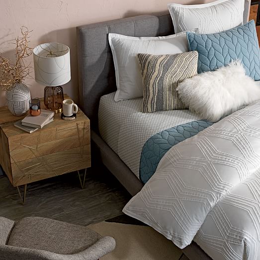 Roar + Rabbit™ Brass Geo Inlay Nightstand - Raw Mango | west elm