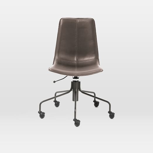 Slope Leather Swivel Office Chair | west elm