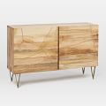 Roar + Rabbit™ Brass Geo Inlay Nightstand - Raw Mango | west elm