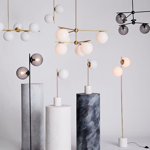 Sphere + Stem Floor Lamp - Brass | west elm