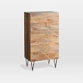Roar + Rabbit™ Brass Geo Inlay Nightstand - Raw Mango | west elm