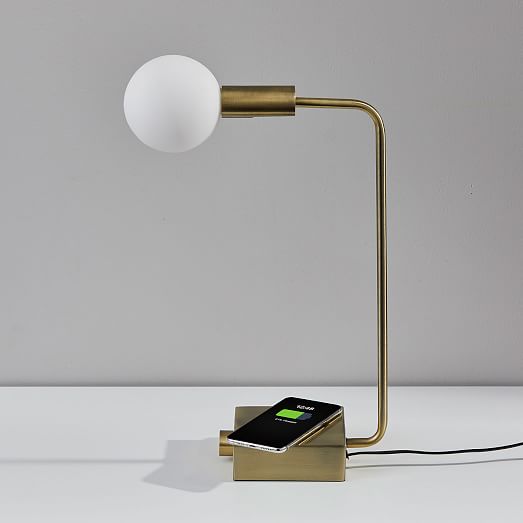 Modern Deco LED Charging Table Lamp + USB | west elm